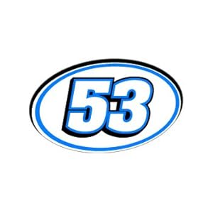 Amazon.com: 53 Number Jersey Racing - Blue - Window Bumper Sticker ...