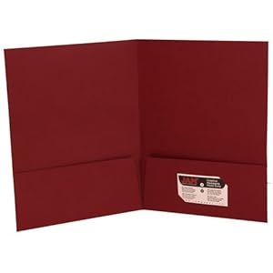Amazon.com : JAM Paper® Two Pocket Folder - Burgundy Linen - 100 per ...
