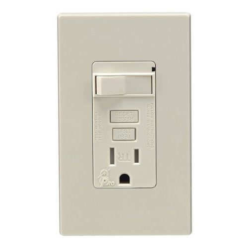 Leviton Combination Gfci With Switch Tamper Res 15 Amp Light Almond ...