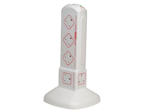 @> UK Save on Masterplug Indoor Power 10-Gang 13A Surge Protected Tower ...