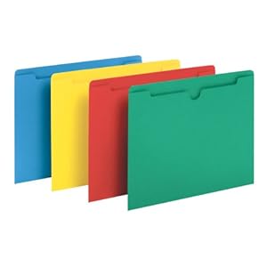 Amazon.com : Globe-Weis Colored File Jackets, Reinforced Tab, Flat ...