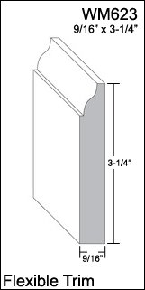 ##Flexible Moulding – Flexible Base Moulding – WM623 – 9/16″ X 3-1/4 ...