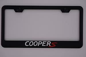 Amazon.com: Mini Cooper S Black License Plate Frame with Caps: Automotive