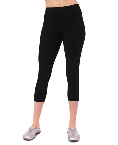 Lycra Running Pants: Danskin Women's Cotton Capri,Black,Medium
