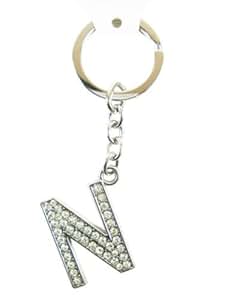 Amazon.com: Rhinestone Diamond Letter 'N' Keychain Zipper Pull - Letter ...