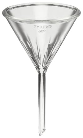 Corning Pyrex 6180-75 Borosilicate Glass Fluted Funnel, with Short Stem ...