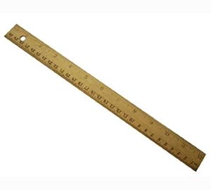 Amazon.com : Wood Ruler With Metal Edge 18 Inch : Office And School ...