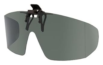 Polarized Grey Clip-on Flip-up Sunglasses - Wrap Frame Style - 65mm ...