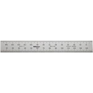 Mitutoyo 182-111, Steel Rule, 150mm, (1mm, 1/2mm), 1.2mm Thick X 19mm ...