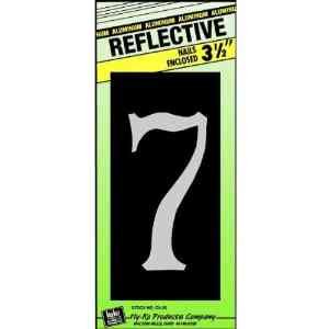 Amazon.com : 2 each: 3-1/2" Reflective Aluminum House Numbers (7) on 5 ...