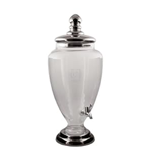 Amazon.com: Large Elegant Clear Glass Beverage Dispenser with Spigot 22 ...