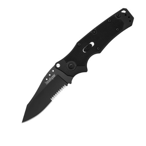 Kershaw Ram Knife with Partially Serrated Black Tungsten DLC Coated ...