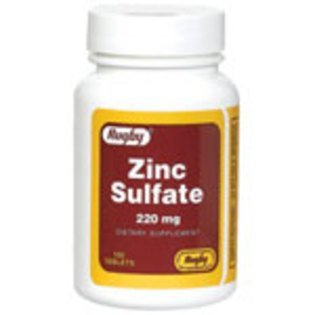 Zinc Sulfate 220 mg dietary supplement tablets - 100 Tablets (Pack of 3 ...