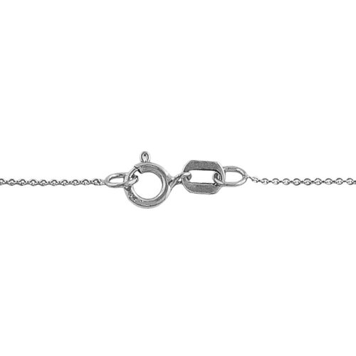 Fab Jewellery: 14 Karat White Gold 0.8-mm Flat Round Cable Chain (18 Inch)