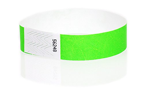Neon Green 3/4" Tyvek Wristbands - 500 Pack Paper Wristbands for Events ...