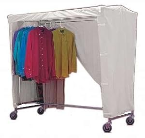 72" Garment Racks and Cover Kit - Double Bar Rack WHITE