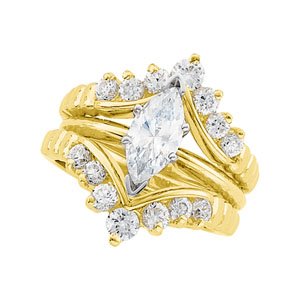 Amazon.com: 1/2 CT TW 14K Yellow Gold Diamond Ring Guard: Jewelry