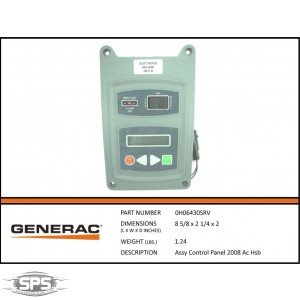 Generac - ASSY CONTROL PANEL 2008 AC HSB