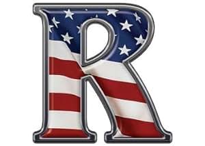 Amazon.com: Reflective Letter R with Flag - 1.5" h - REFLECTIVE: Automotive