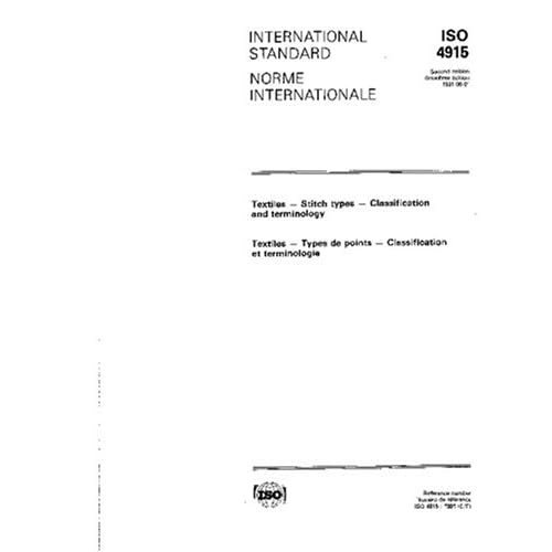 Amazon.com: ISO 4915:1991, Textiles -- Stitch types -- Classification ...
