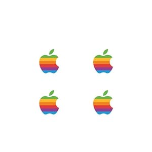 Amazon.com: Retro Apple Logo Decal Sticker for iPhone - 4 Pack: Cell ...