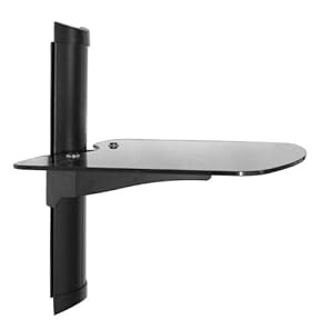 Single Black Component Wall Mount Floating Shelf for Audio Visual ...