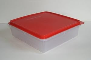 Amazon.com : Tupperware Square Snack Stor Cookie Keeper / Cupcake ...