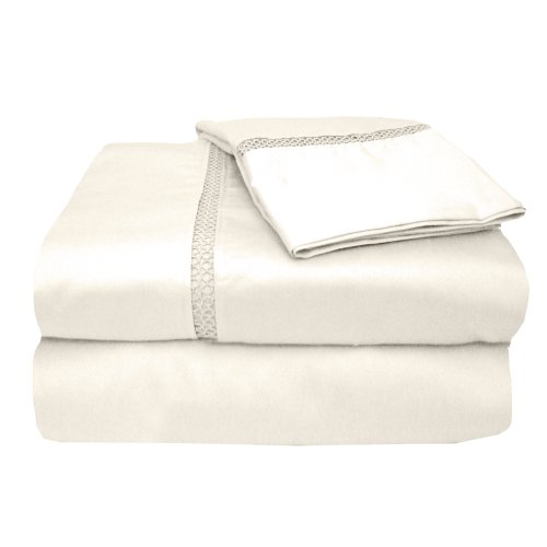 Veratex Princeton Collection 1200 Thread Count Full Sheet Set, Ivory ...