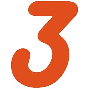 Amazon.com - Number 3 Style #50 (Three) Decal Sticker (orange, 14 inch ...
