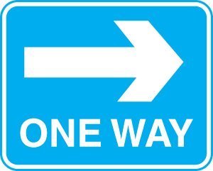 Site Traffic Sign - One Way System - Right Arrow (3mm aluminium / 600 x ...
