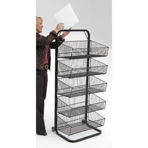 Amazon.com: Wire Display Racks with Five Baskets, with Wheels ...