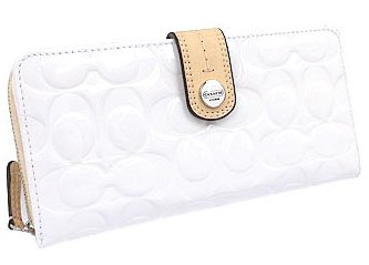 Coach 49825 Signature Embossed Patent Leather Accordion Zip Around Tab ...