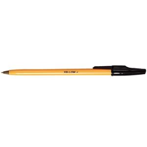Box of 50 Niceday Yellow Ballpoint Pens, Black, Fine - (1599056 ...
