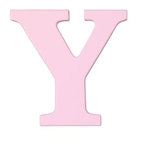 8-Inch Wall Hanging Wood Letter Y Pink