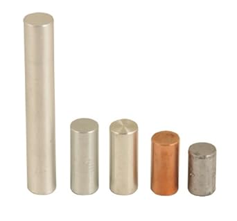 Eisco Labs Equal Mass Cylinder Set.- Aluminum, Copper, Tin, Zinc, Lead ...