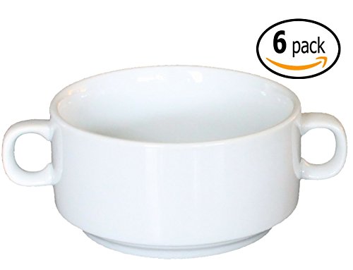 Porcelain Stackable Double Handle Soup and Salad Bowls with Pan Scraper ...
