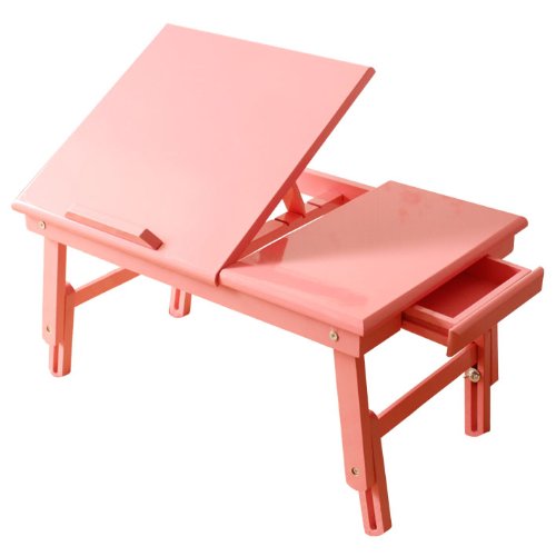 Table de lit pliable pour repas et PC portable double plateaux en bois ...