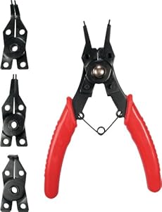 69004 Spring-Lock Washer Pliers 4 Exchangeable Heads for Inner and ...