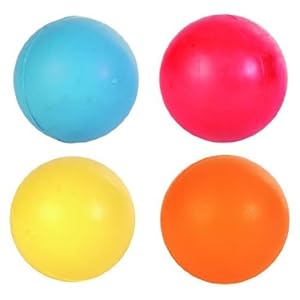 Pack of 4 Balls, Natural SOLID Rubber - Small 5cm: Amazon.co.uk: Pet ...