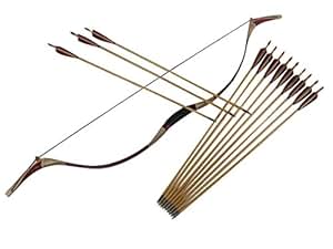 Amazon.com : 50lb Mongolian Bow and Arrows Set Traditional Handmade ...