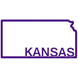 Amazon.com - Kansas State Outline Decal Sticker (purple, 22 inch ...