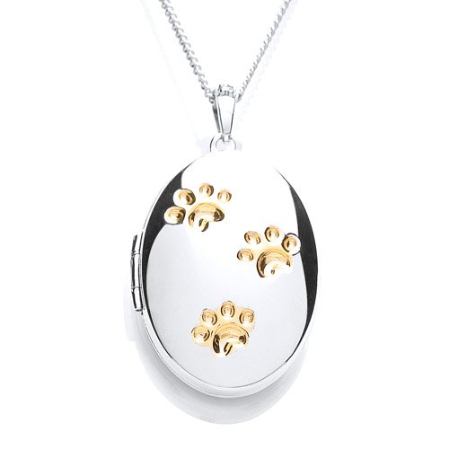 #>Cheapest The Blue Cross Animal Charity Silver Oval Locket with Gold ...