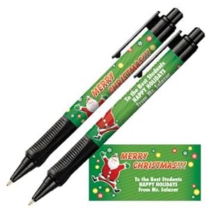 Amazon.com : Custom Printed Pens - Merry Christmas Santa Theme - 36 per ...