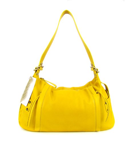 MODA ITALIA Italian Designer Yellow Leather Hobo Shoulder Bag Purse
