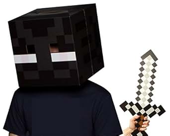 Amazon.com: Official Minecraft Enderman Head with Foam Sword Costume ...