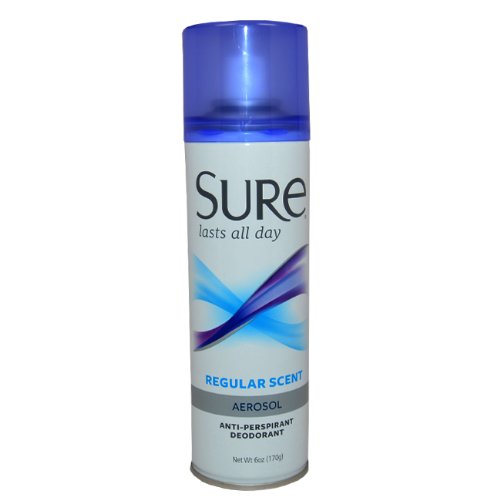 Sure Anti-Perspirant Deodorant Aerosol Spray Regular Scent 6 oz Health ...