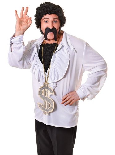 Opiniones de 70s Disco Man Fancy Dress Kit, Tash, Side Burns & Chest ...