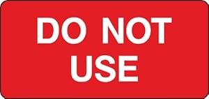 GB 200mmx95mm Do Not Use (Self Adhesive Sticker Label Sign) VAT Invoice ...