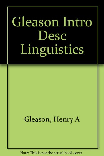 An Introduction to descriptive linguistics.