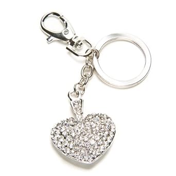 Amazon.com: Clear Crystal Heart Keychain: Clothing
